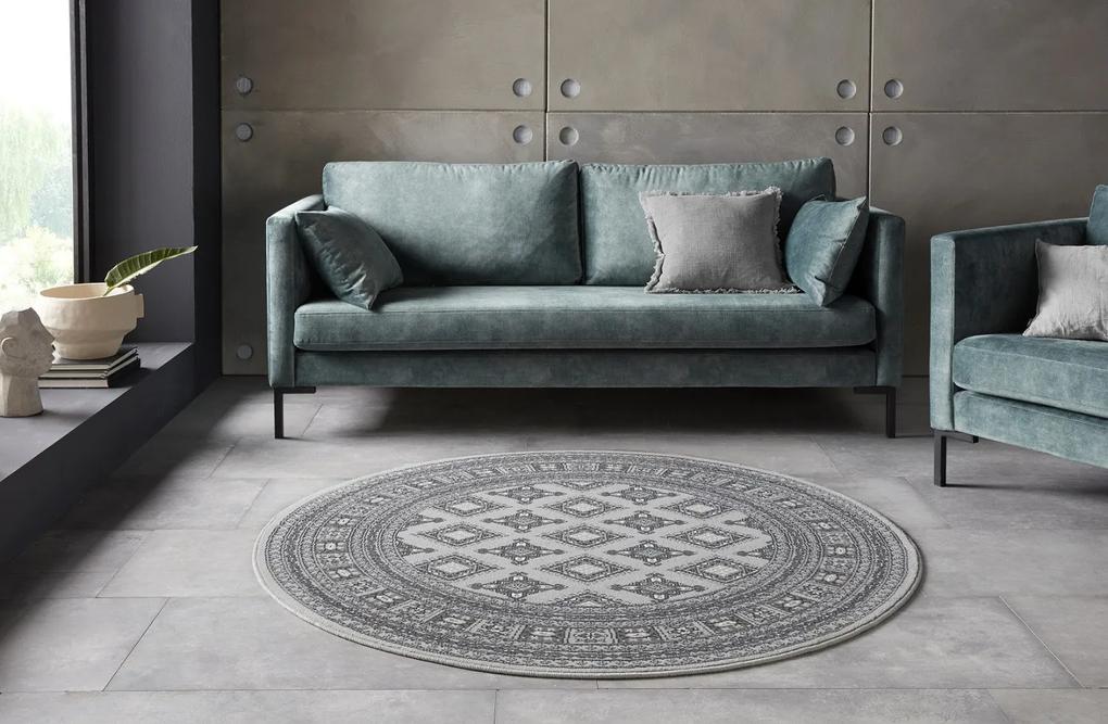 Nouristan - Hanse Home koberce Kruhový koberec Mirkan 104111 Stone-Grey - 160x160 (průměr) kruh cm