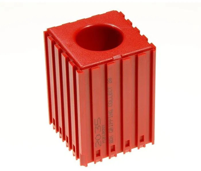 Plastový box pro ukládání kleštin s velkým průměrem 28 mm, modul 5x5, 1 dutina, červená