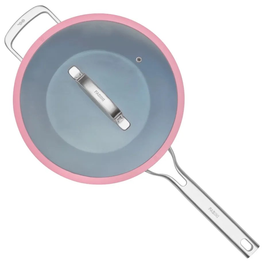 Wok pánev s poklicí/s keramickým povrchem ø 28 cm Meda 3.0 – FABINI