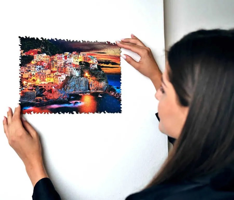 _Ostatní 1_ PUZZLER DŘEVO Manarola v Itálii 30x21cm dekorativní skládačka 250 dílků 5714326