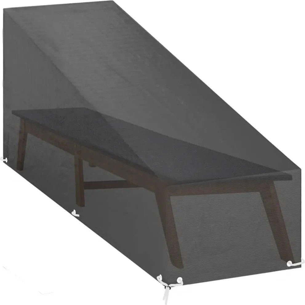 Plachty na zahradní lehátko 2 ks 12 oček 205 x 75 x 40/70 cm PE 3155394