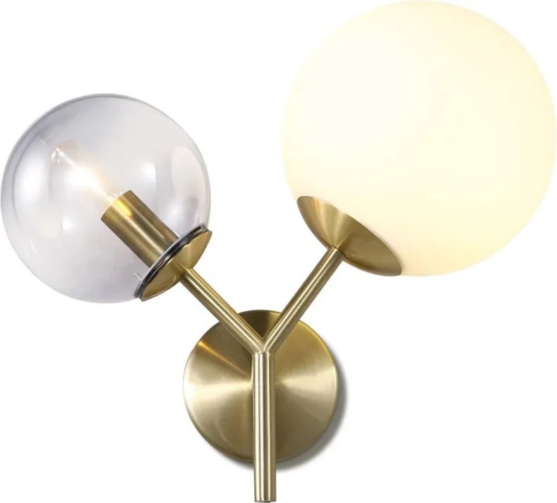Toolight - nástěnná skleněná lampa E27 60W APP1012-2W, zlatá, OSW-09481