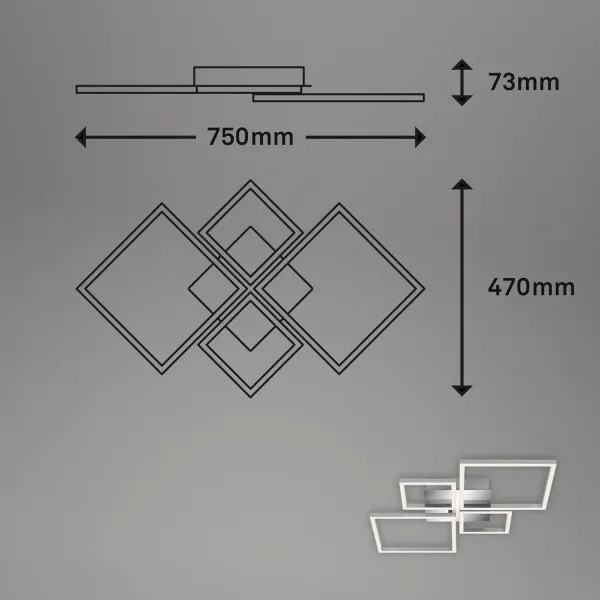LED Stmívatelné stropní svítidlo LED/42W/230V 3000K matný chrom