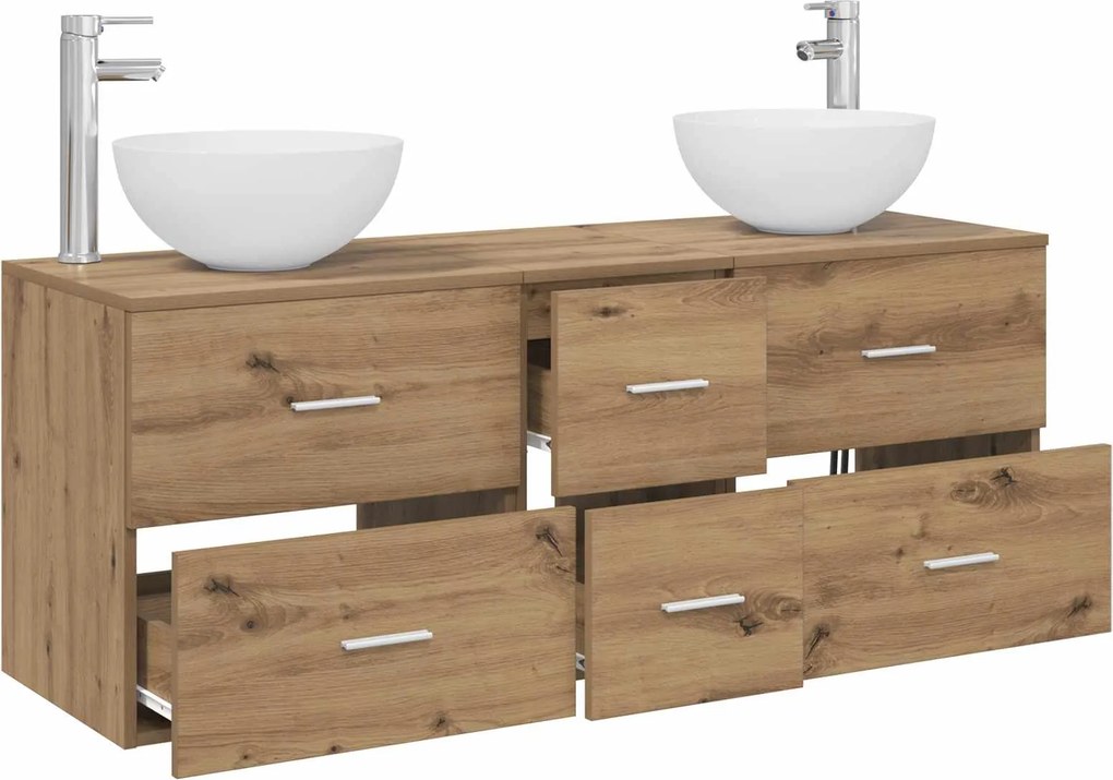 Sada koupelnových skříněk 3 ks Dub artisan 49,5 x 41 x 64,5 cm 3405818