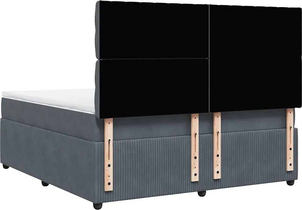 Box spring postel s matrací tmavě šedá 180x200 cm samet 3292413