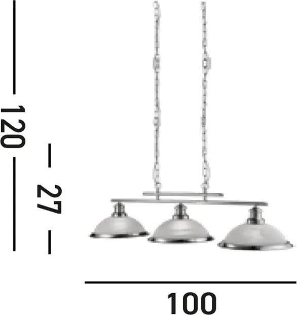 Searchlight 2683-3SS Trojité závěsné svítidlo BISTRO SATIN, alabastrové sklo