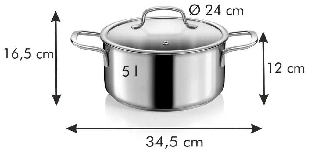 TESCOMA Kastrol s poklicí OPTIMA ø 24 cm, 5,0 l