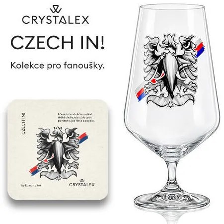 Crystalex sklenice na pivo Czech In 540 ml 1KS