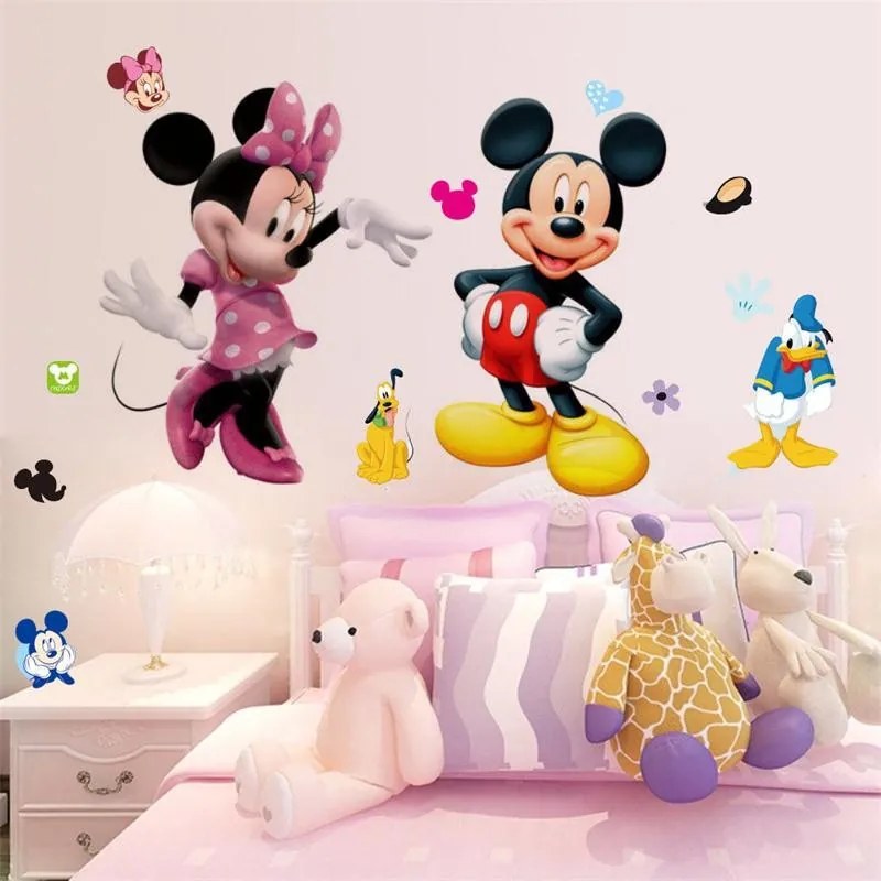 Samolepka na zeď Mickey a Minnie Mouse 50x70 cm