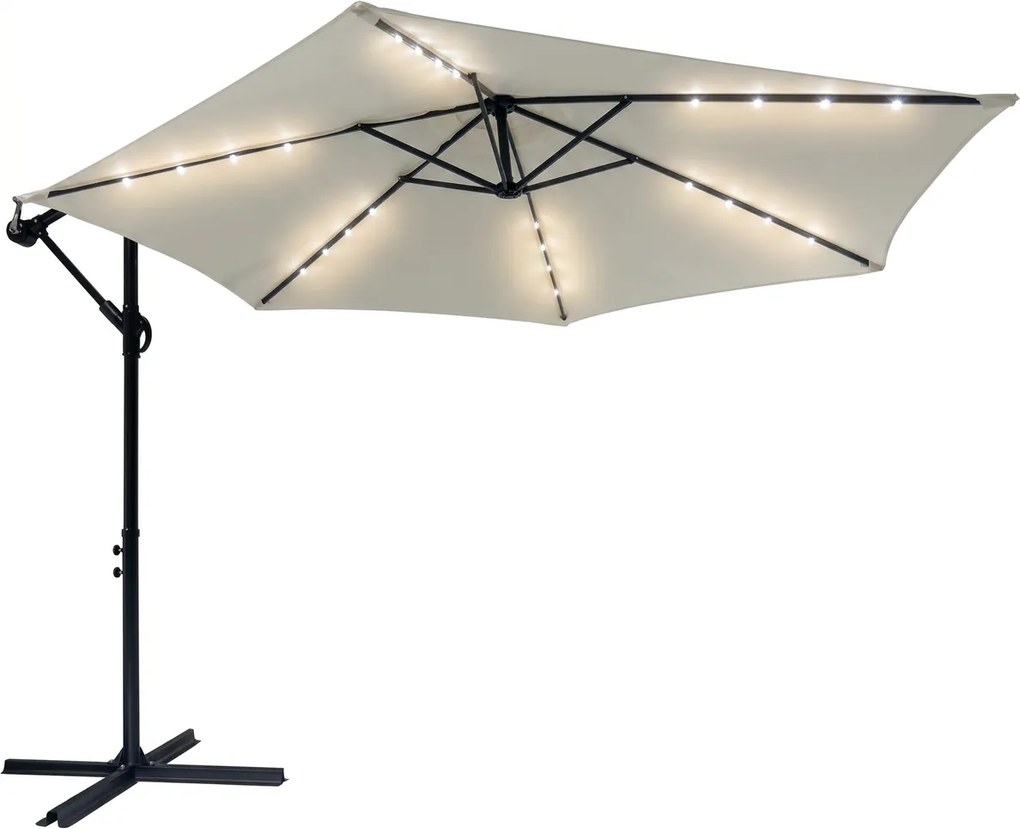 Avenberg Velký polohovatelný slunečník Sunny LED 300, béžová