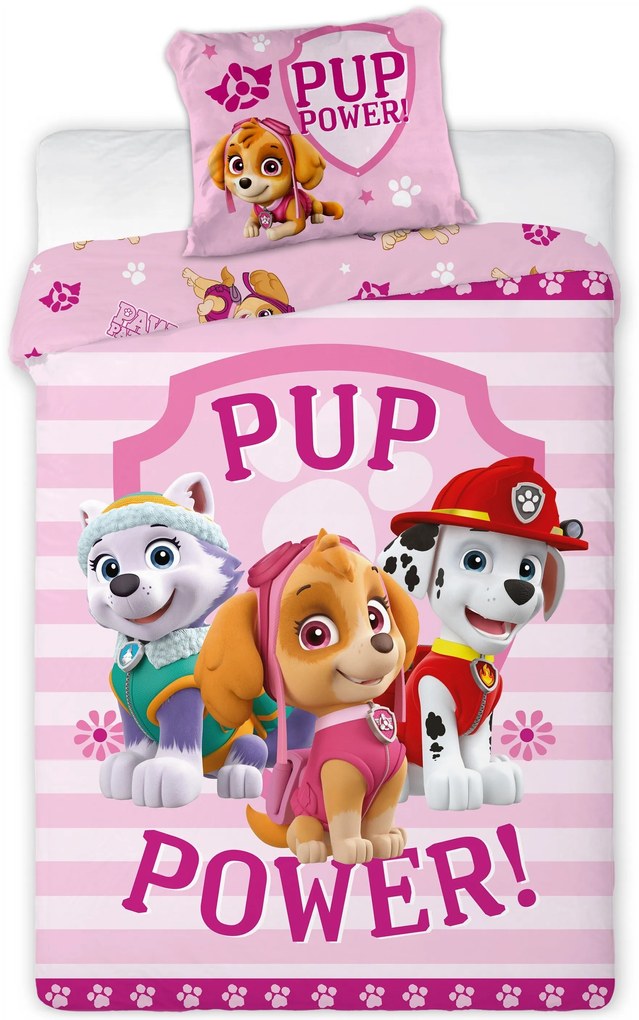 Dětské ložní povlečení Tlapková patrola - Paw Patrol - motiv Pup Power - 100% bavlna - 70 x 90 cm + 140 x 200 cm