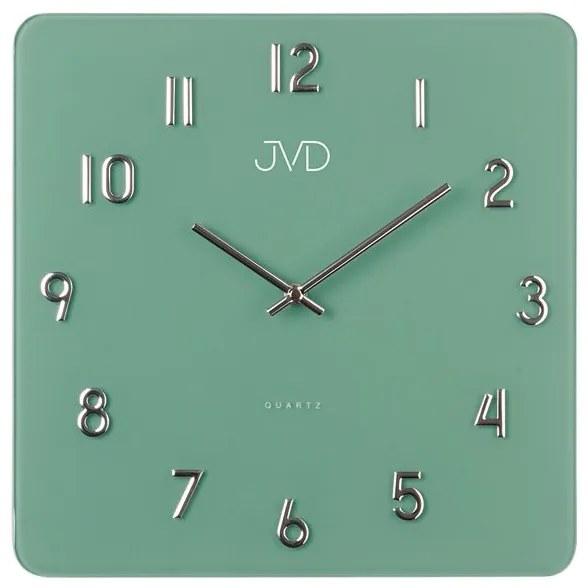 Skleněné designové hranaté čitelné hodiny JVD H85.4