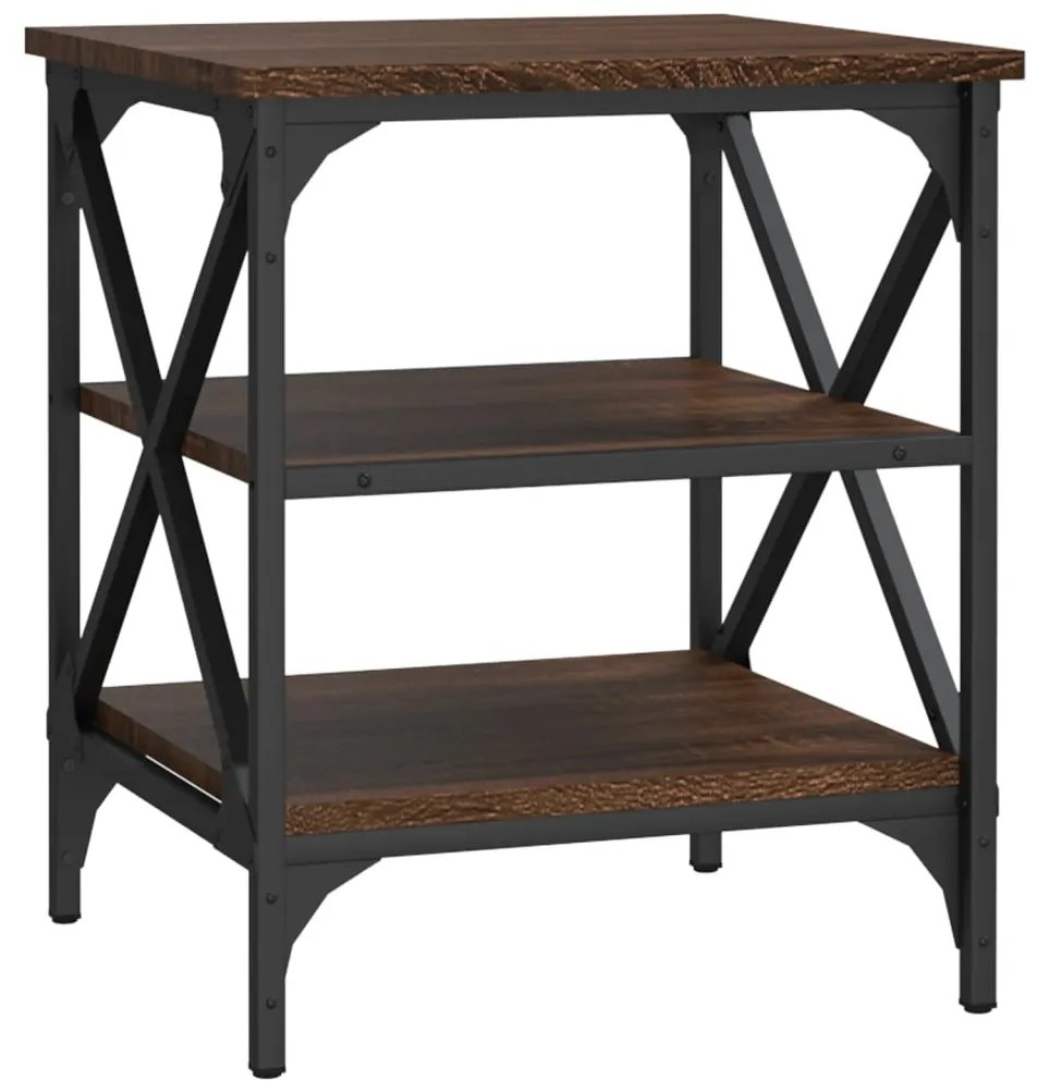 Odkládací stolek hnědý dub 40 x 42 x 50 cm kompozitní dřevo - Default Title