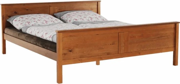 Postel, 160x200, borovicové dřevo v odstínu dub, PROVO NEW Kondela 0000400848