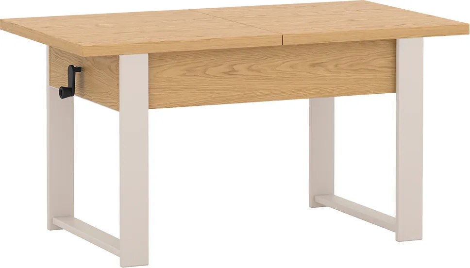 Rozkládací polohovací konferenční stolek HOGO 3v1 | 120-157x62,5-74,5x67 cm | síla horní desky 32 mm | dub bookmatch/nohy kašmír