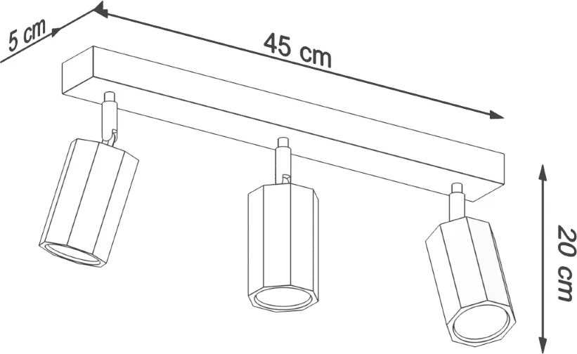 Sollux Lighting Stropní svítidlo ZEKE 3 dub