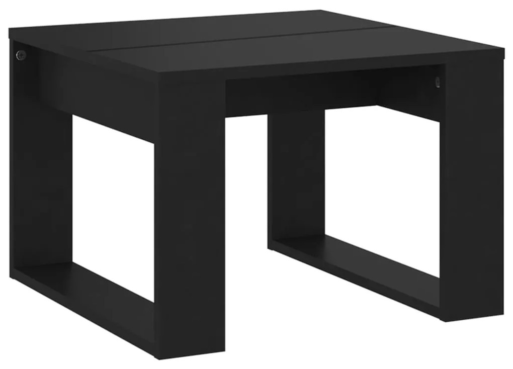 Odkládací stolek černý 50 x 50 x 35 cm dřevotříska - Default Title