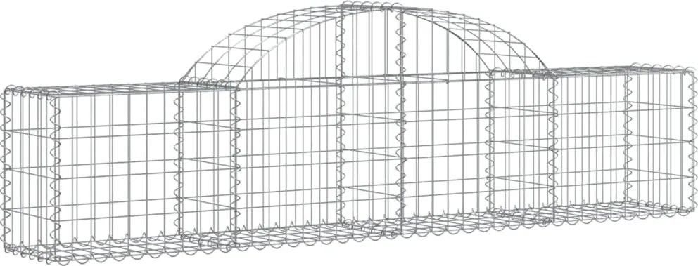 Klenuté gabionové koše 2 ks 200x30x40/60 cm pozinkované železo 3146047