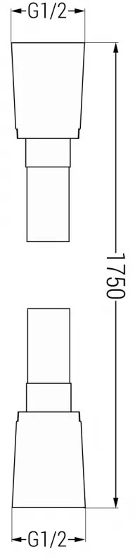 Mexen příslušenství, Sprchová hadice 175 cm, hladký povrch, černá, 79475-70
