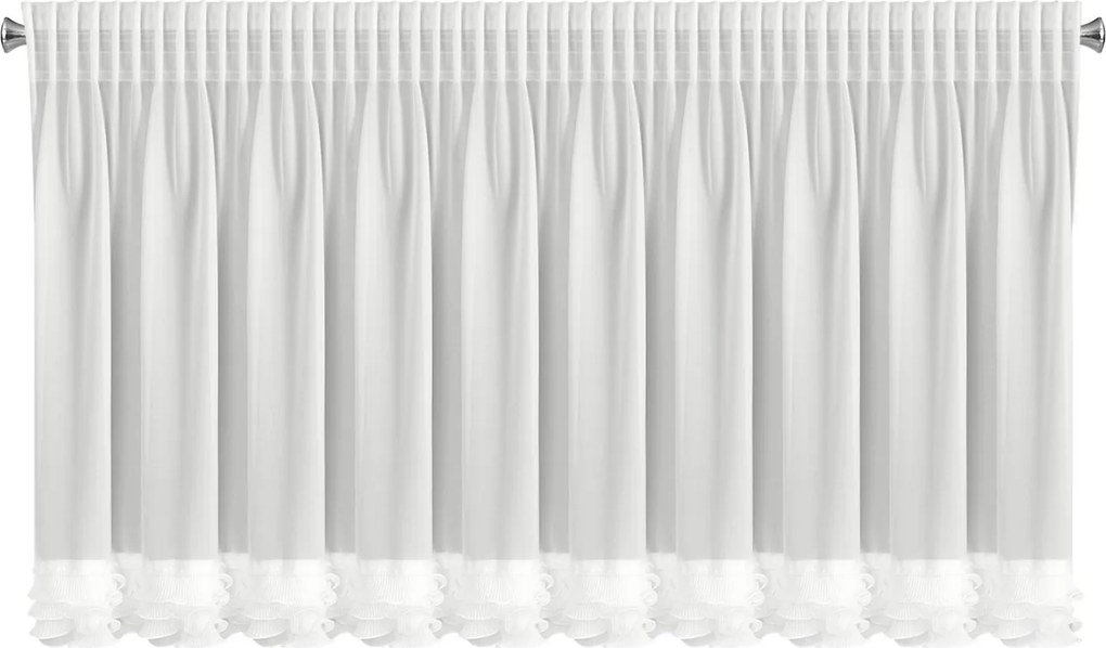 KRÁTKÁ ZÁCLONA NA PÁSCE LUISA 400X80 CM BÍLÁ