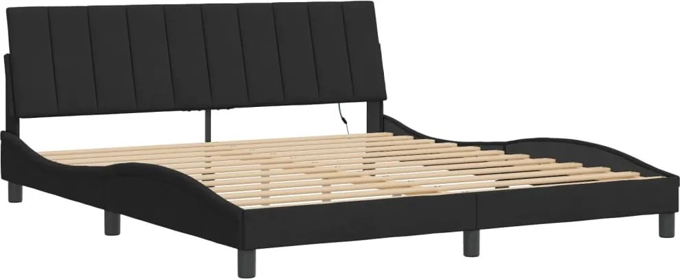 Rám postele s LED osvětlením bez matrace Hanko černý 180 x 200 cm samet 3213795