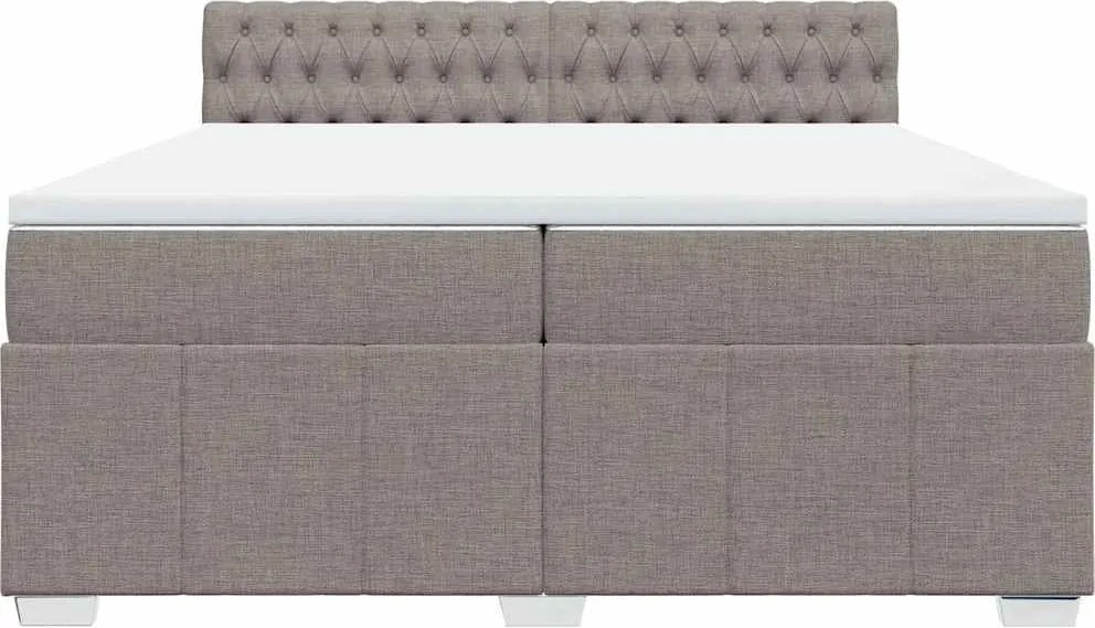 Box spring postel s matrací taupe 200x200 cm textil 3287186