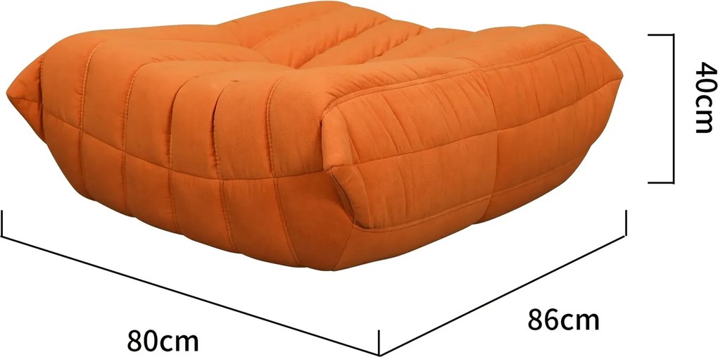 Taburet Nua 86 cm samet oranžový