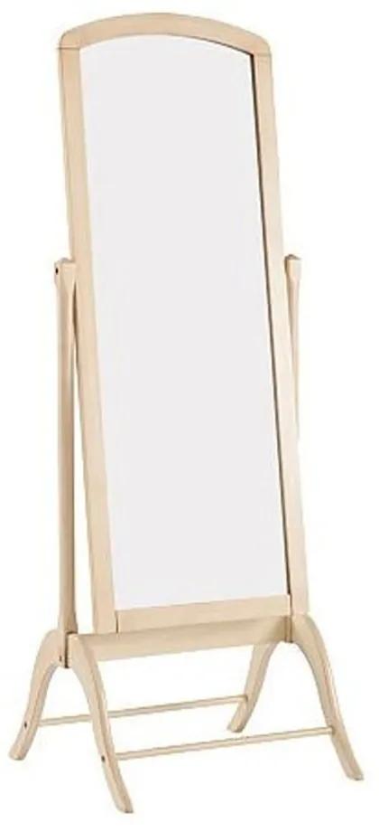 Krémové stojací zrcadlo s rámem z kaučukového dřeva Støraa Charles, výška 180 cm