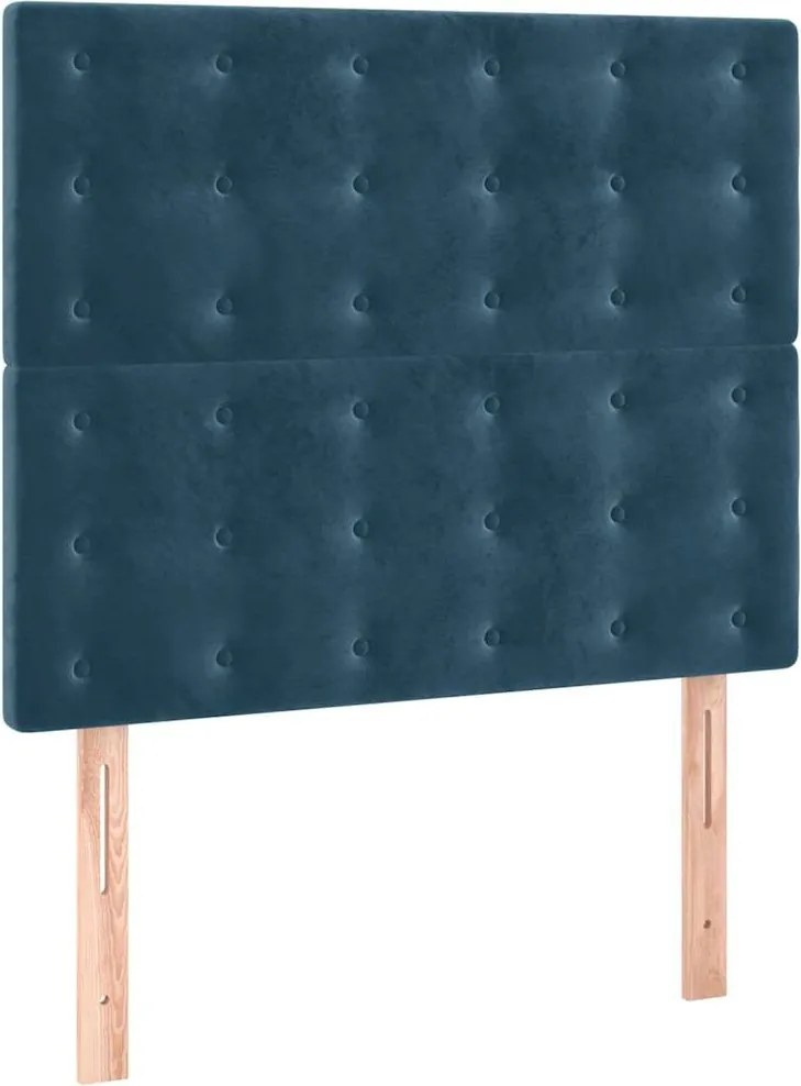 Box spring postel s matrací tmavě modrá 90x190 cm samet 3132895