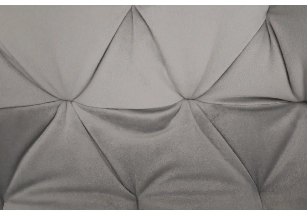 Designové křeslo FEDRIS sametová látka Velvet světle šedá, kov černý