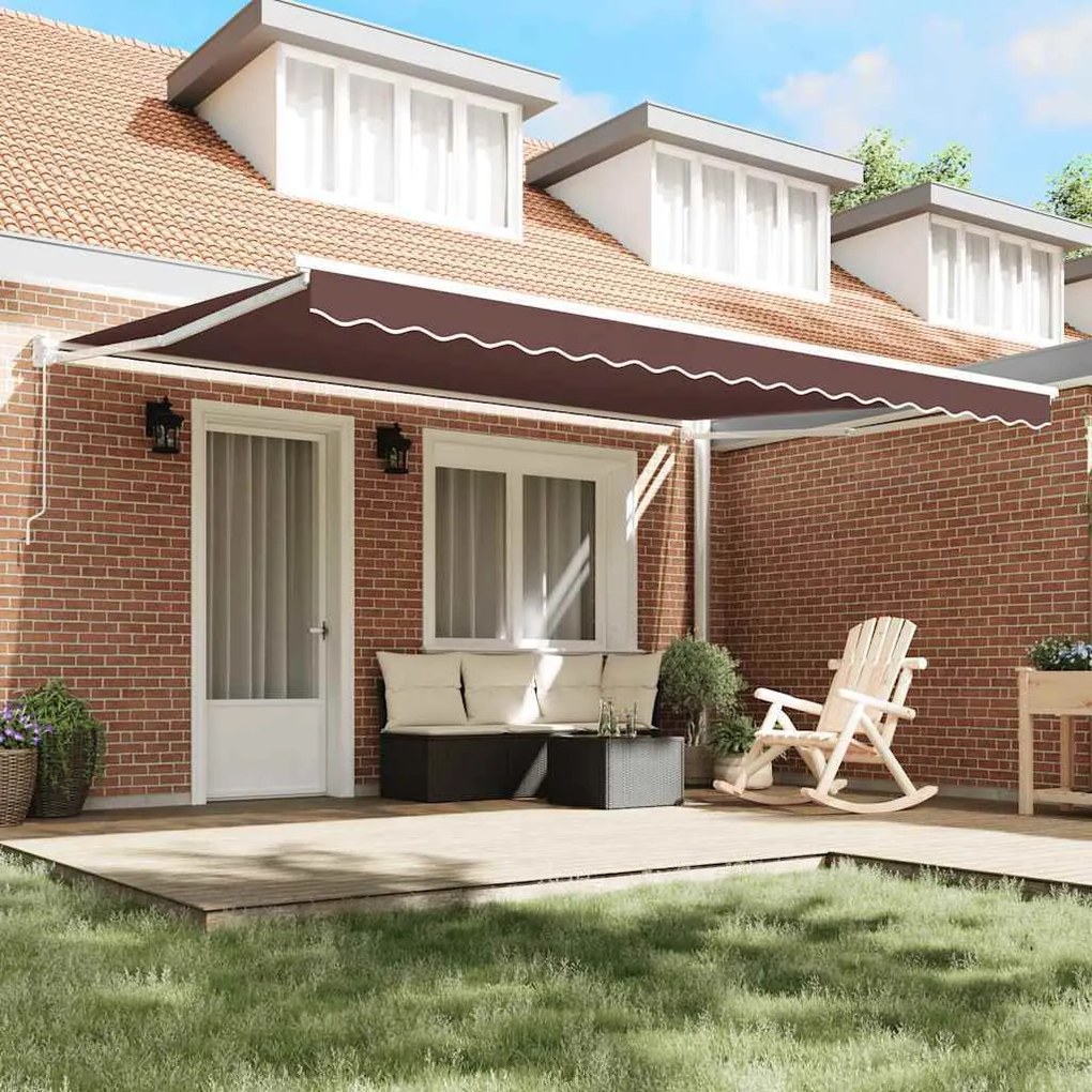 vidaXL Zatahovací markýza antracitová a bílá 4,5 x 3 m textil a hliník [3215701] Barva: krémová (antracitový rám)