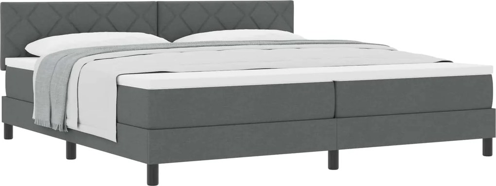 Postel s boxspringem s polštářem Tmavě šedá 200 x 200 cm textil 3338791
