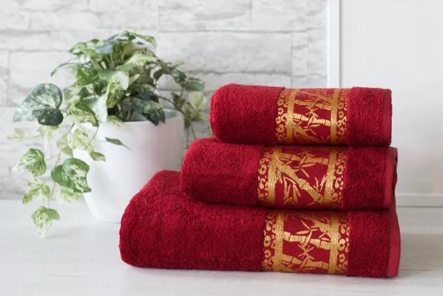 XPOSE ® Bambusový ručník MANILA - vínová 50x90 cm
