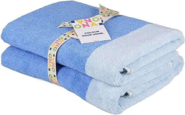 Modré froté bavlněné osušky v sadě 2 ks 50x100 cm Pixie – ONA