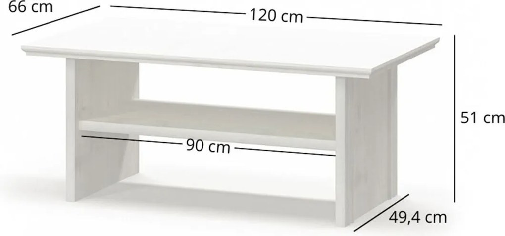 Konferenční stolek 120 borovice anderson Irys