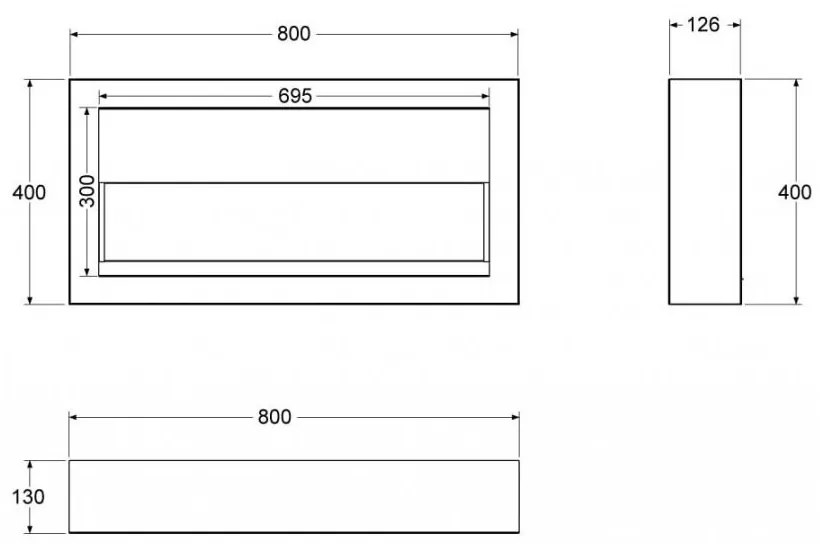 Biokrb nástěnný 800 x 400 bílý