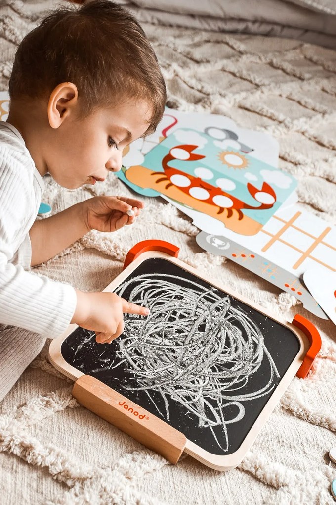 Magnetická skládačka na učení barev + tabulka na křídy
