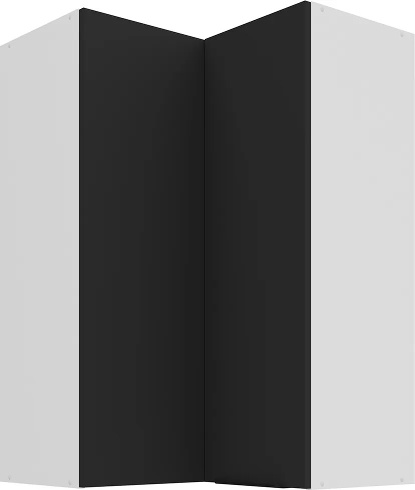 ARIA bc | horní kuchyňská skříňka 60x60 GN-90 2F (90°) rohová s policemi | VYSOKÁ | 60x60 cm | bílá/černá