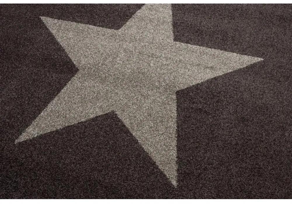 Kusový koberec Hvězda tmavě hnědý 2 120x170cm