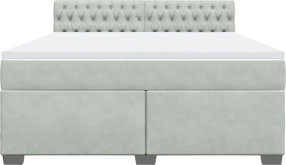Box spring postel s matrací světle šedá 180x200 cm samet 3286384