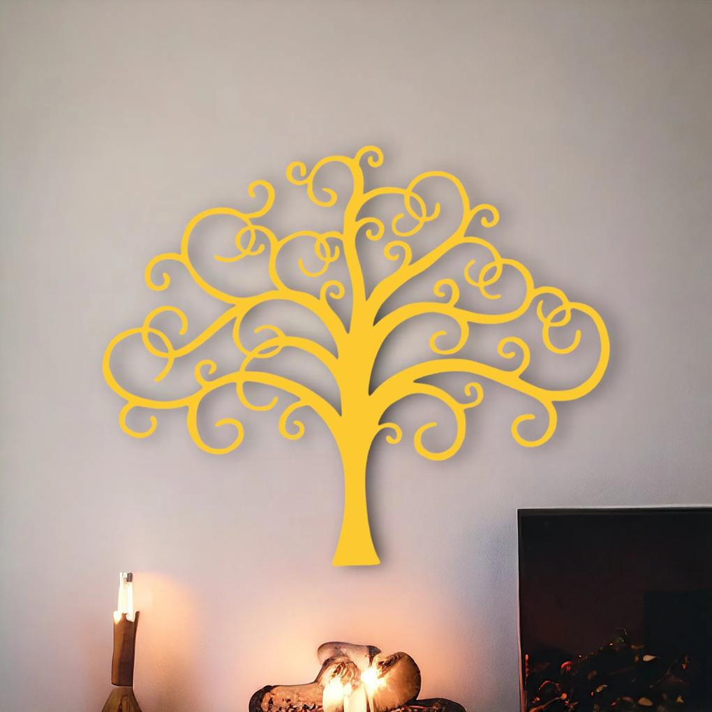 Strom života 4 - kovový obraz na zeď Velikost: 50cm, Barva: Yellow