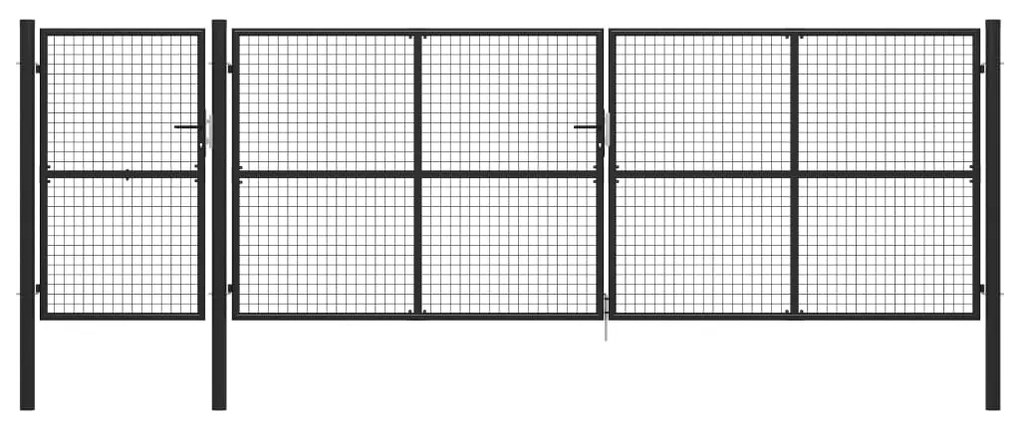 vidaXL Marketos Zahradní brána ocel 500 x 150 cm antracitová
