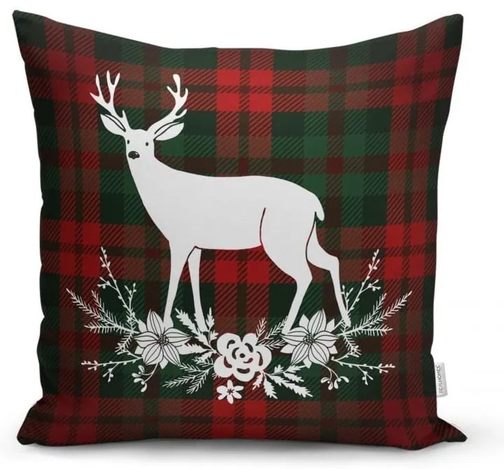 Sada 4 vánočních povlaků na polštář a běhounu na stůl Minimalist Cushion Covers Tartan Christmas