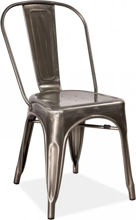 D4L Jídelní kovová židle Marbo kartáčovaná