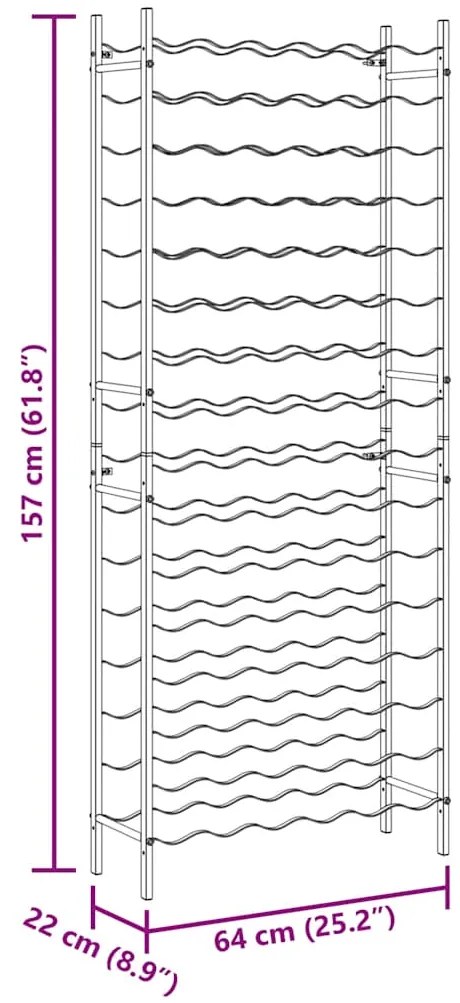 vidaXL Marketos Stojan na víno na 96 lahví černý železný