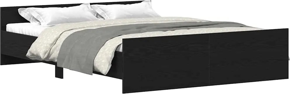 Rám postele bez matrace černý dub 150x200 cm kompozitní dřevo 3329320
