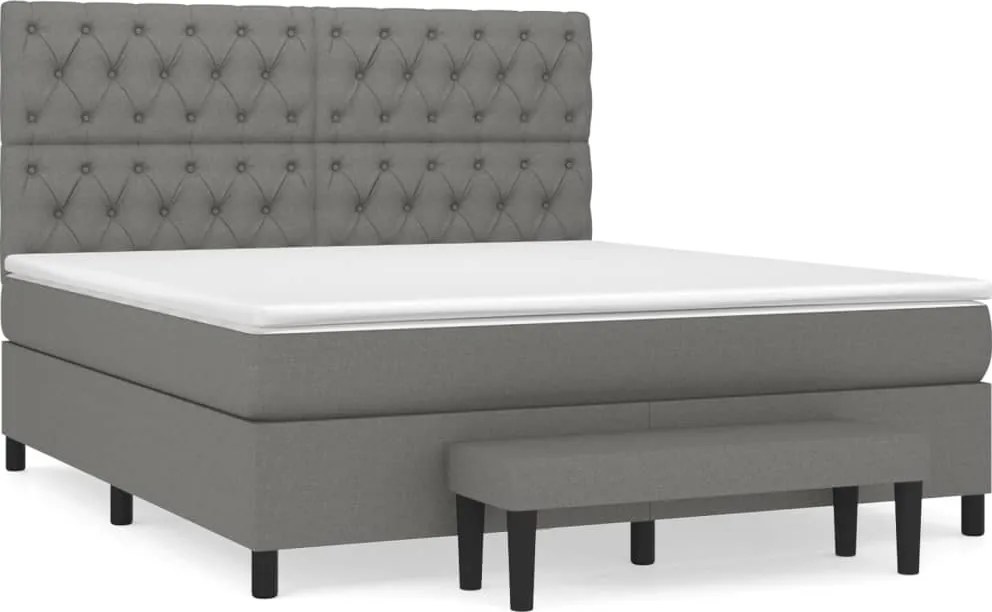 Box spring postel s matrací tmavě šedá 160x200 cm textil 3136846