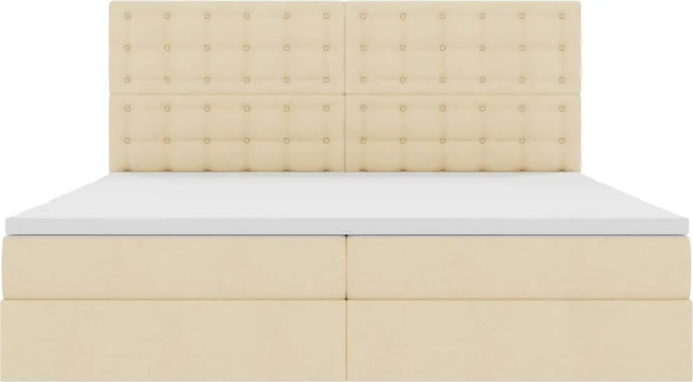 Postel s úložným prostorem a matrací Krémová 200 x 200 cm 3371932