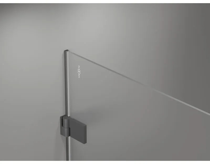 Mexen, Mexen Lunar-B Otočné pravé sprchové dveře 75 cm, transparentní, pistolový kov - 832-075-000-95-00-P