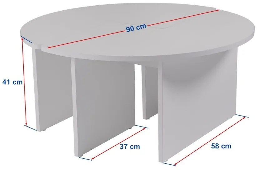 Designový konferenční stolek Zakwani 90 cm vzor ořech